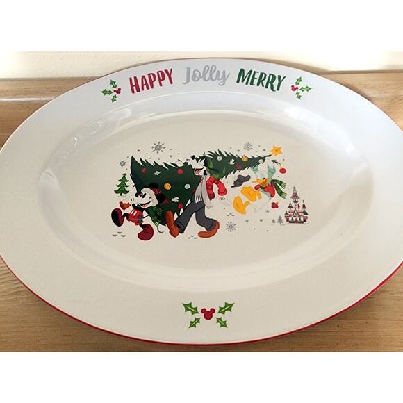 Disney | Dining | Disney Ceramic Serving Platter 5x11 Holiday Santa ...